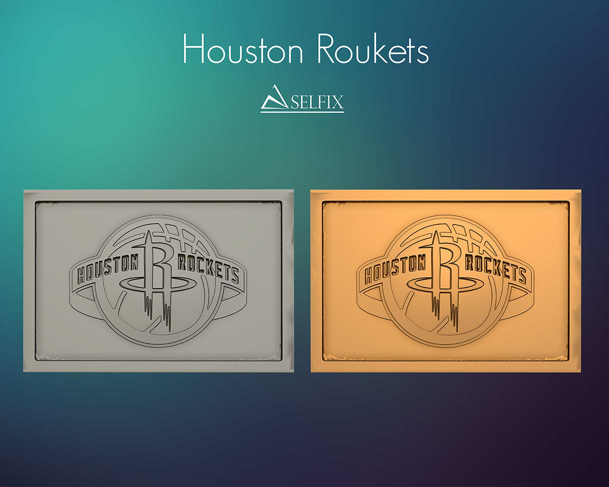 Houston Rockets logo relief 3D model 3D printable | CGTrader