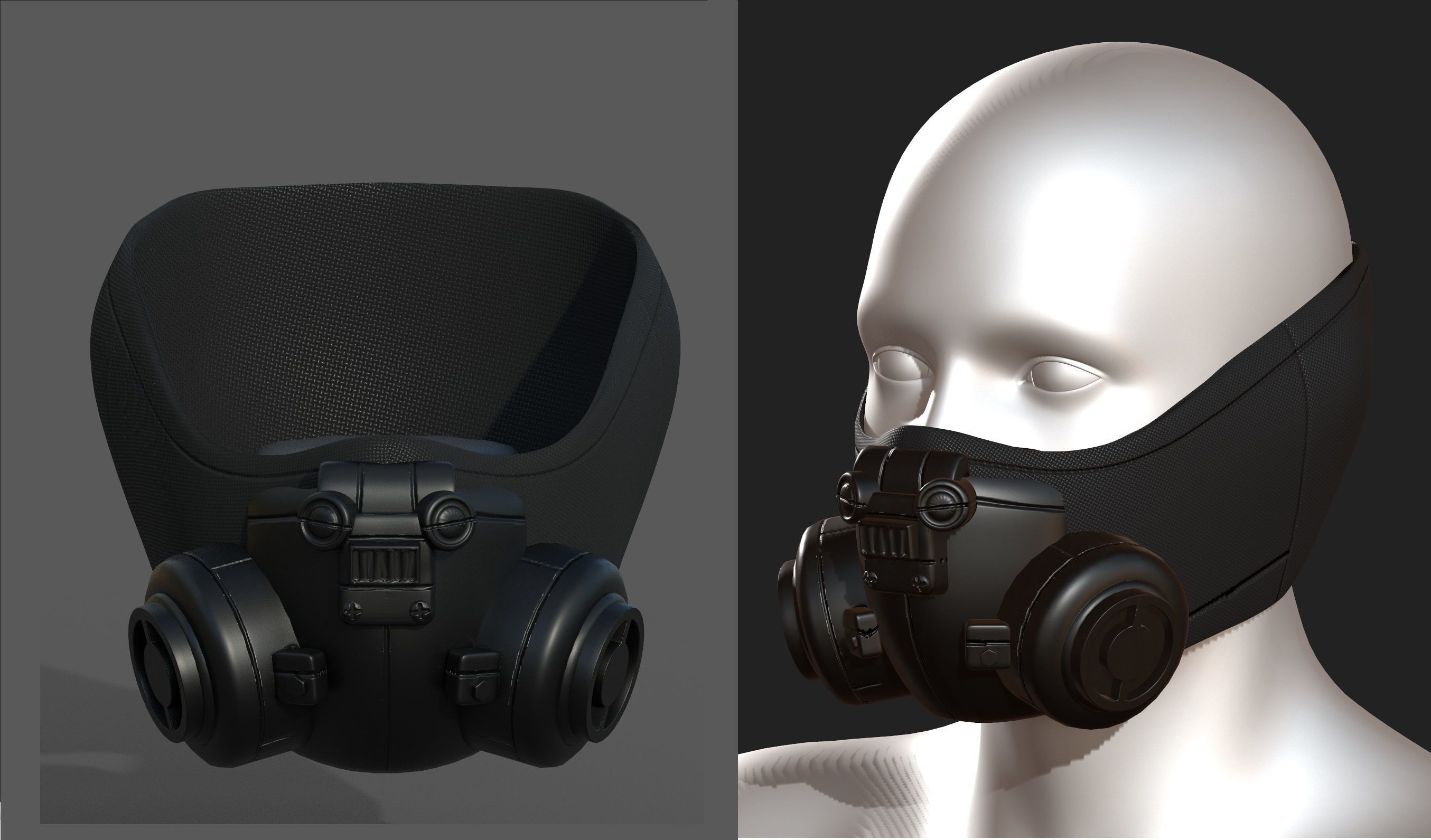 3D model Gas mask helmet scifi fantasy armor hats military Low-poly VR ...