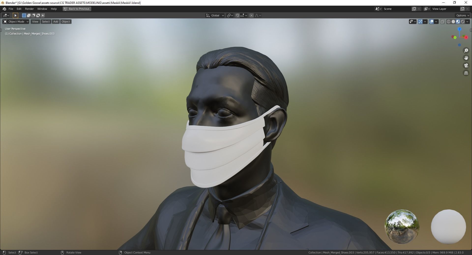 3D model face mask VR / AR / low-poly | CGTrader