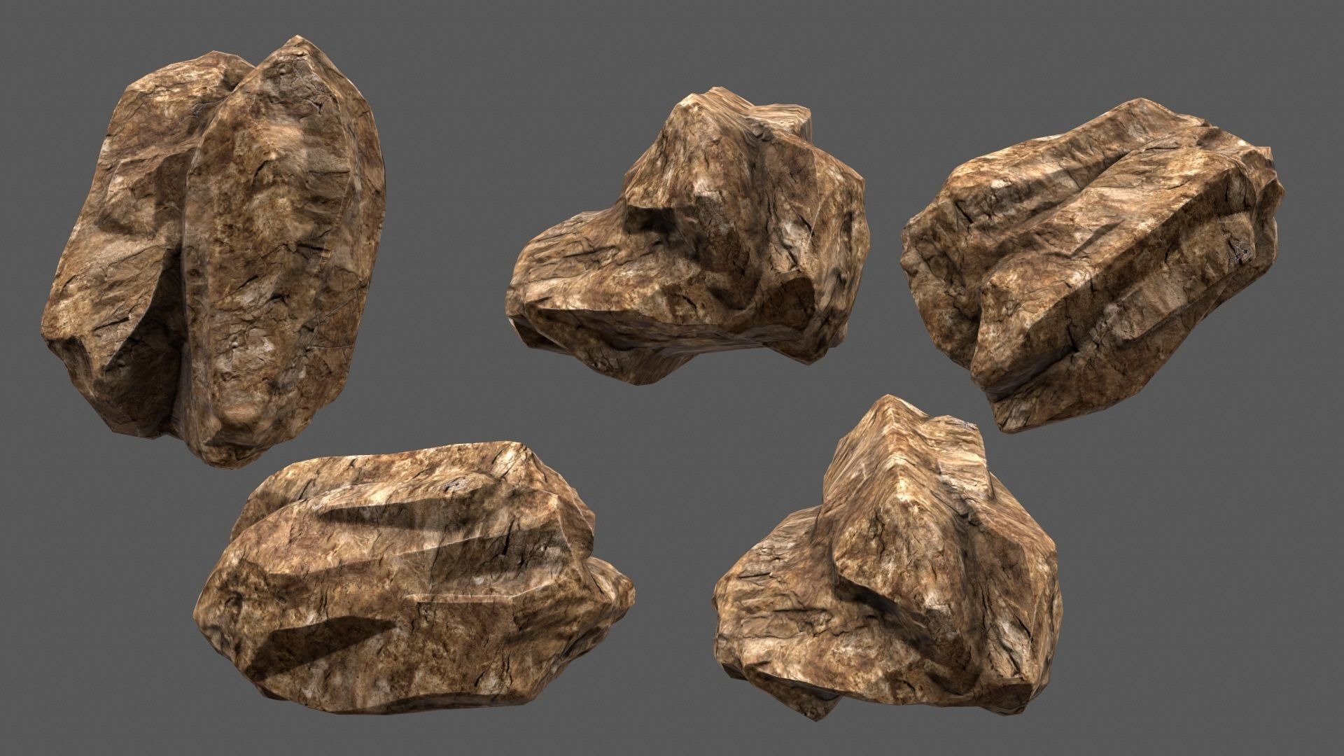 3D model Rock Set polygonal rocks VR / AR / low-poly | CGTrader