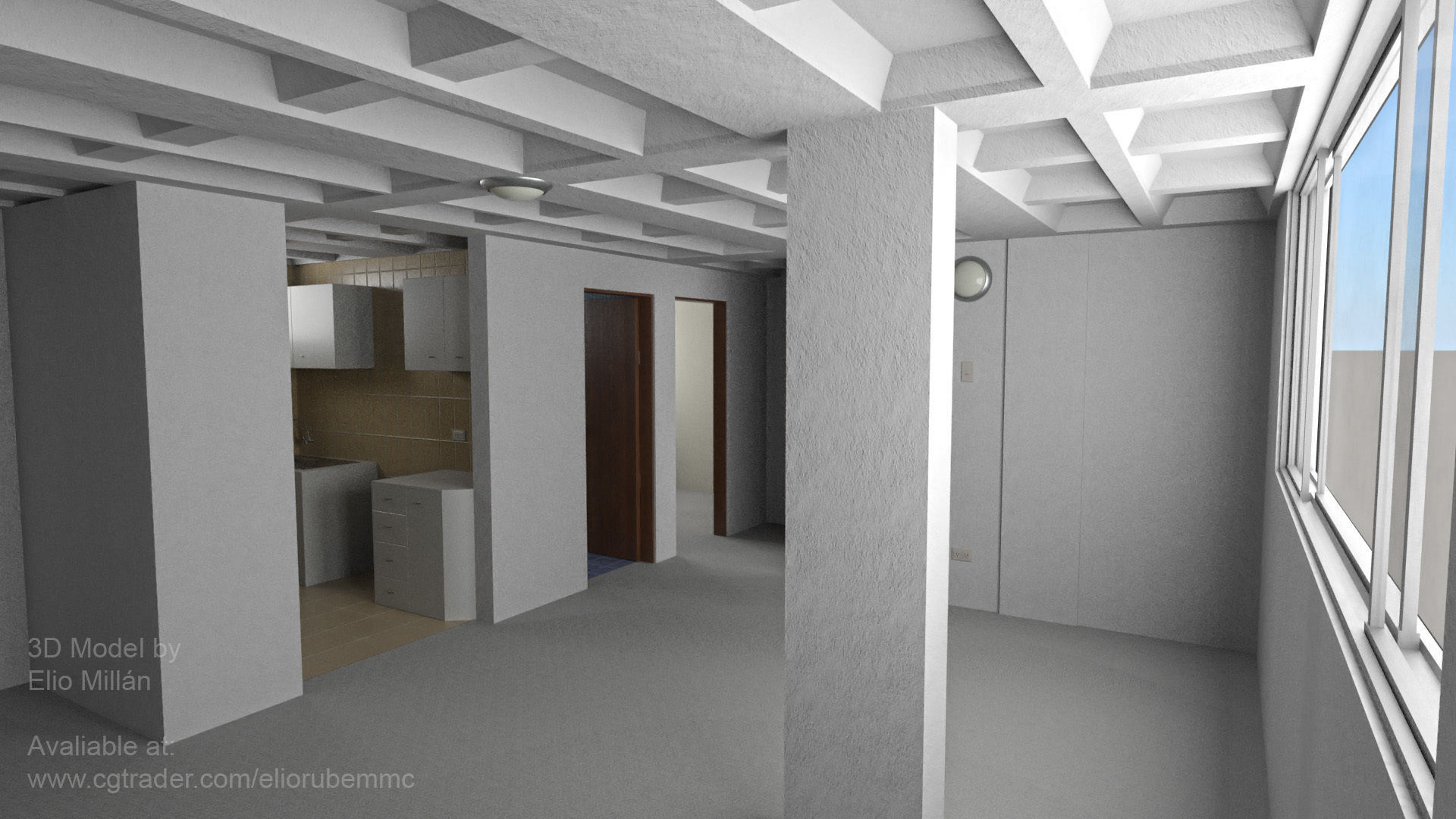 3D model Basic Apartment 54 square meters VR / AR / low-poly | CGTrader