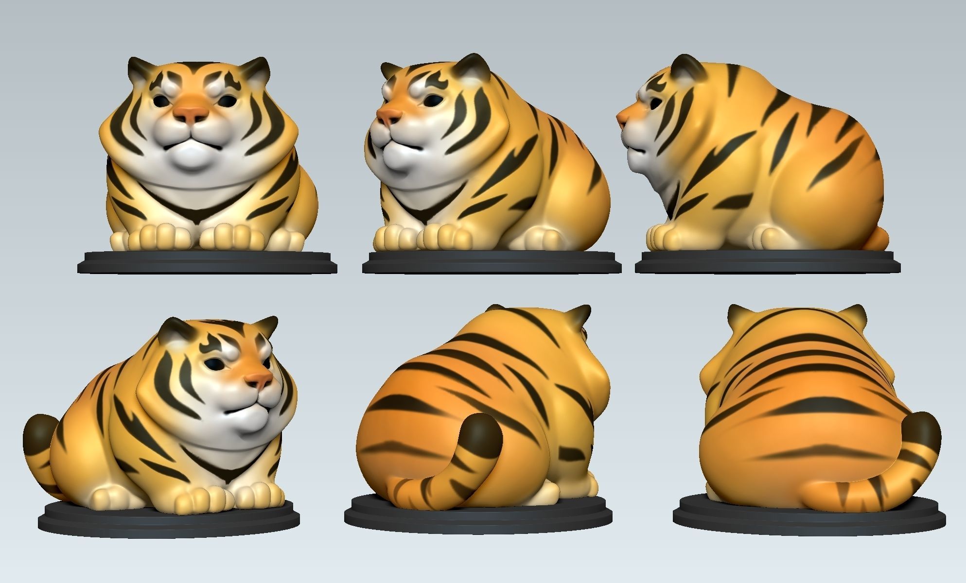 Tiger Cartoon Cute 3D model 3D printable | CGTrader
