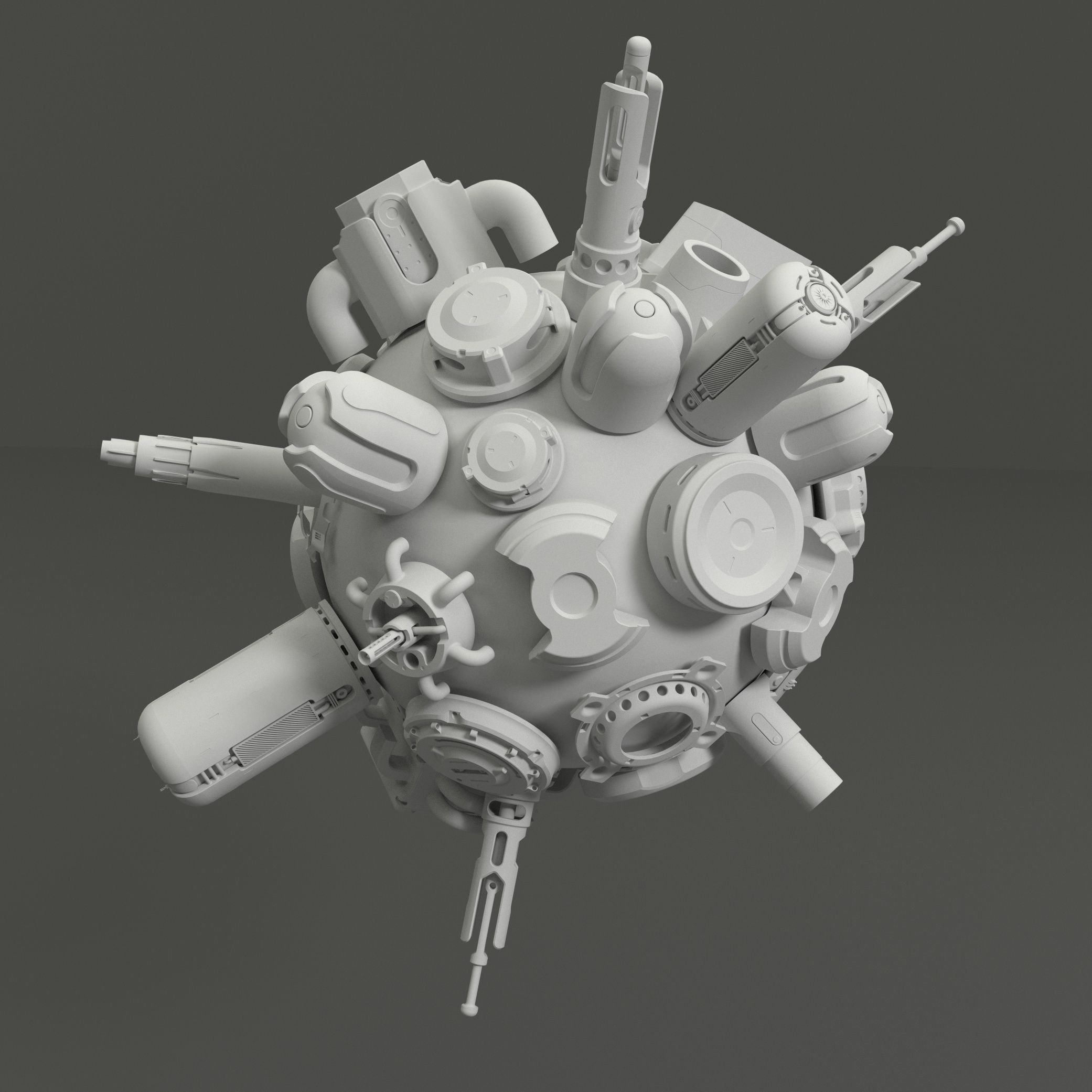 Pack Kitbash Hard Surface Parts Insert brushes zbrush 3D model | CGTrader