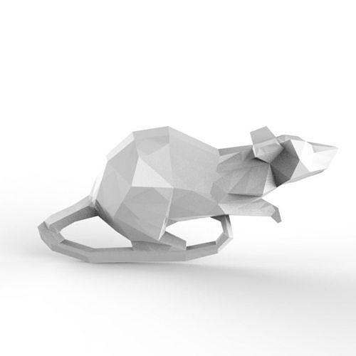 Polygonal rat 3D model 3D printable | CGTrader
