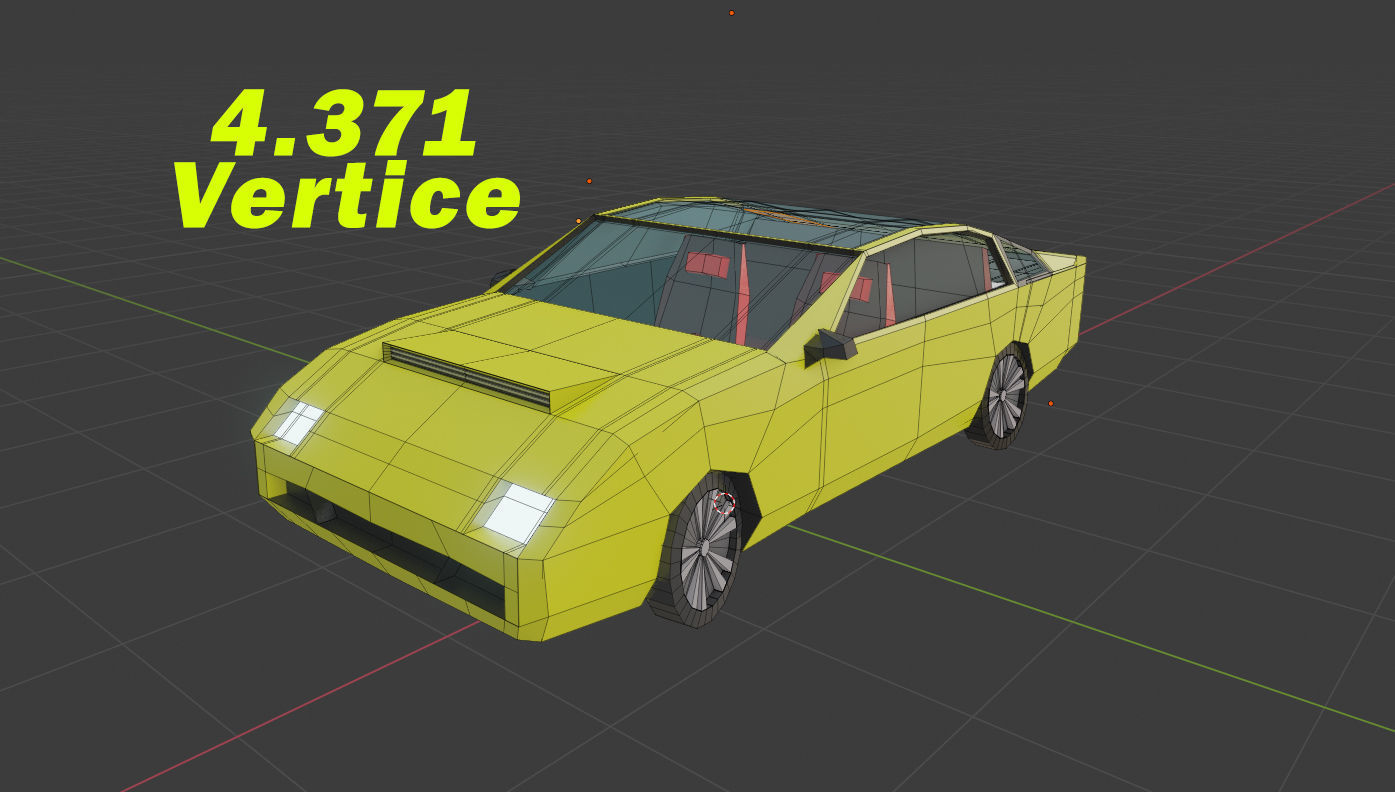 3D model Low polygon car with interior VR / AR / low-poly | CGTrader