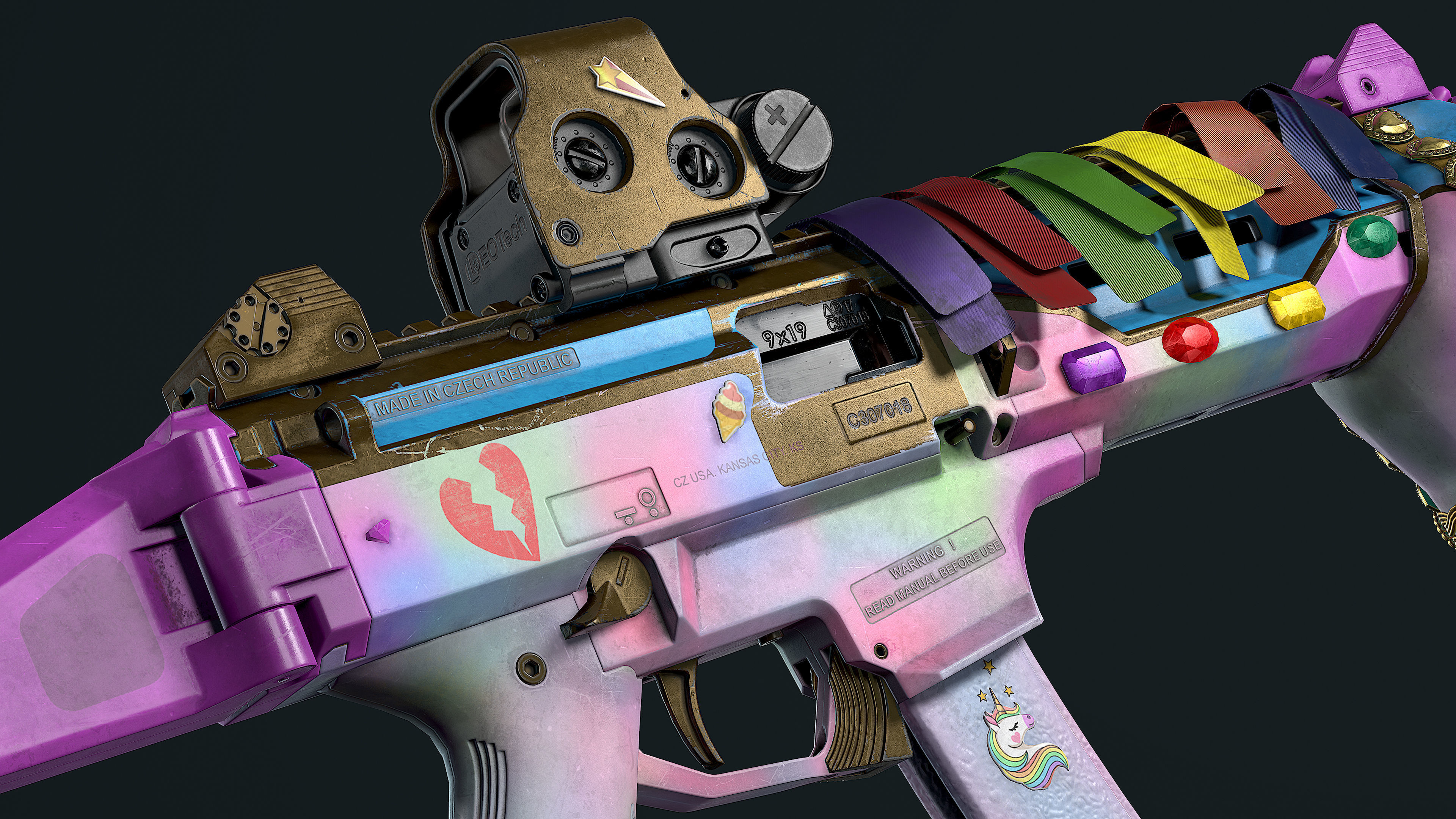 3D model CZ Scorpion EVO 3 Unicorn VR / AR / low-poly | CGTrader