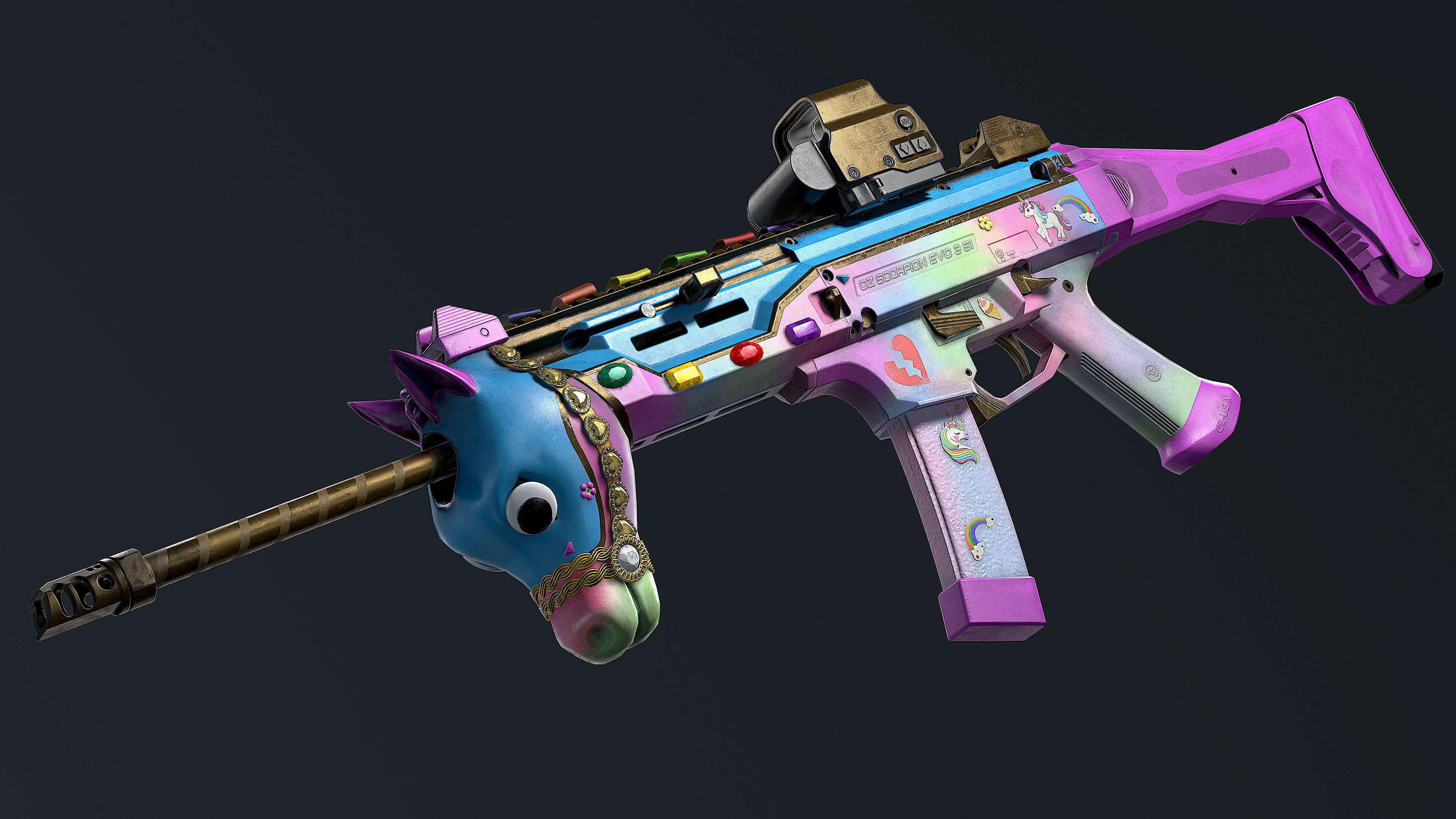 3D model CZ Scorpion EVO 3 Unicorn VR / AR / low-poly | CGTrader
