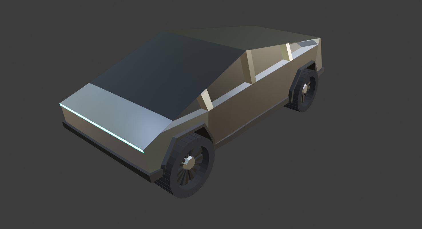 3D model Low poly Tesla CyberTruck VR / AR / low-poly | CGTrader