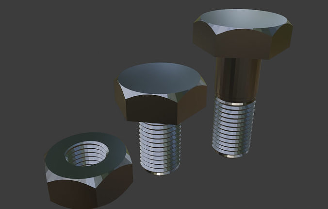 Nut and bolt free VR / AR / low-poly 3D model | CGTrader