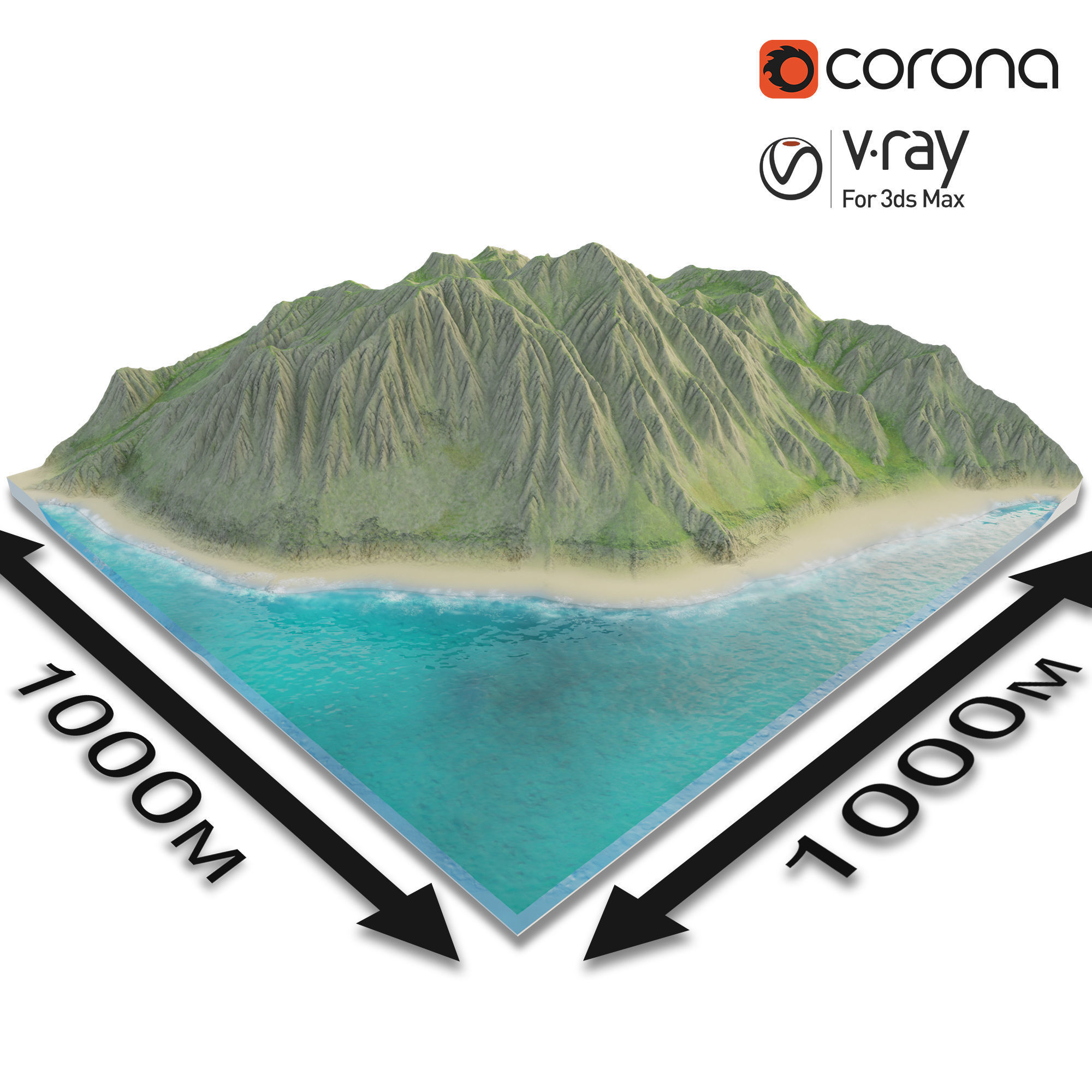 Terrain and Beach 3D model | CGTrader