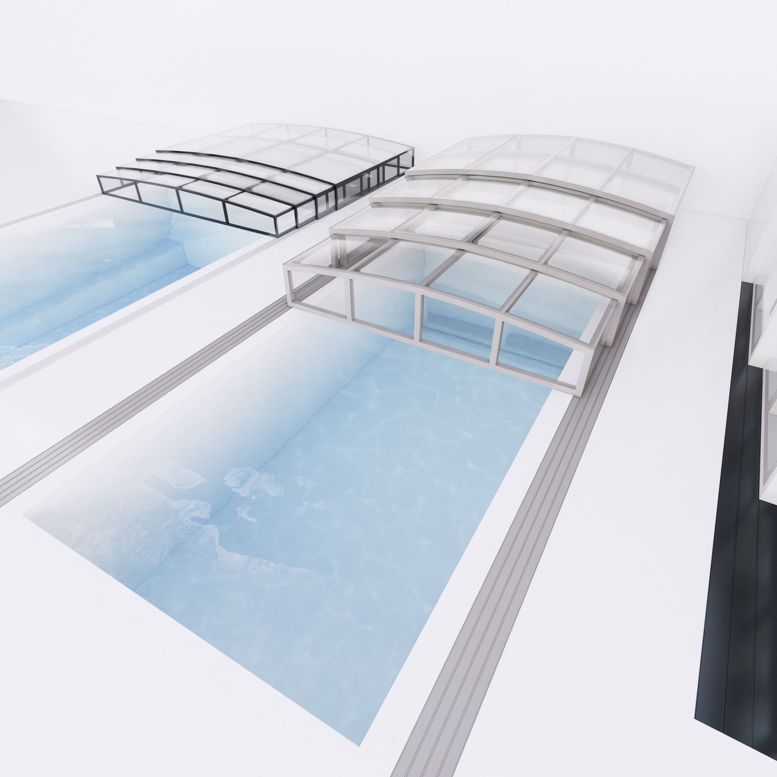 3D model Swimming pool with roof - Full parametric Revit Family VR / AR ...