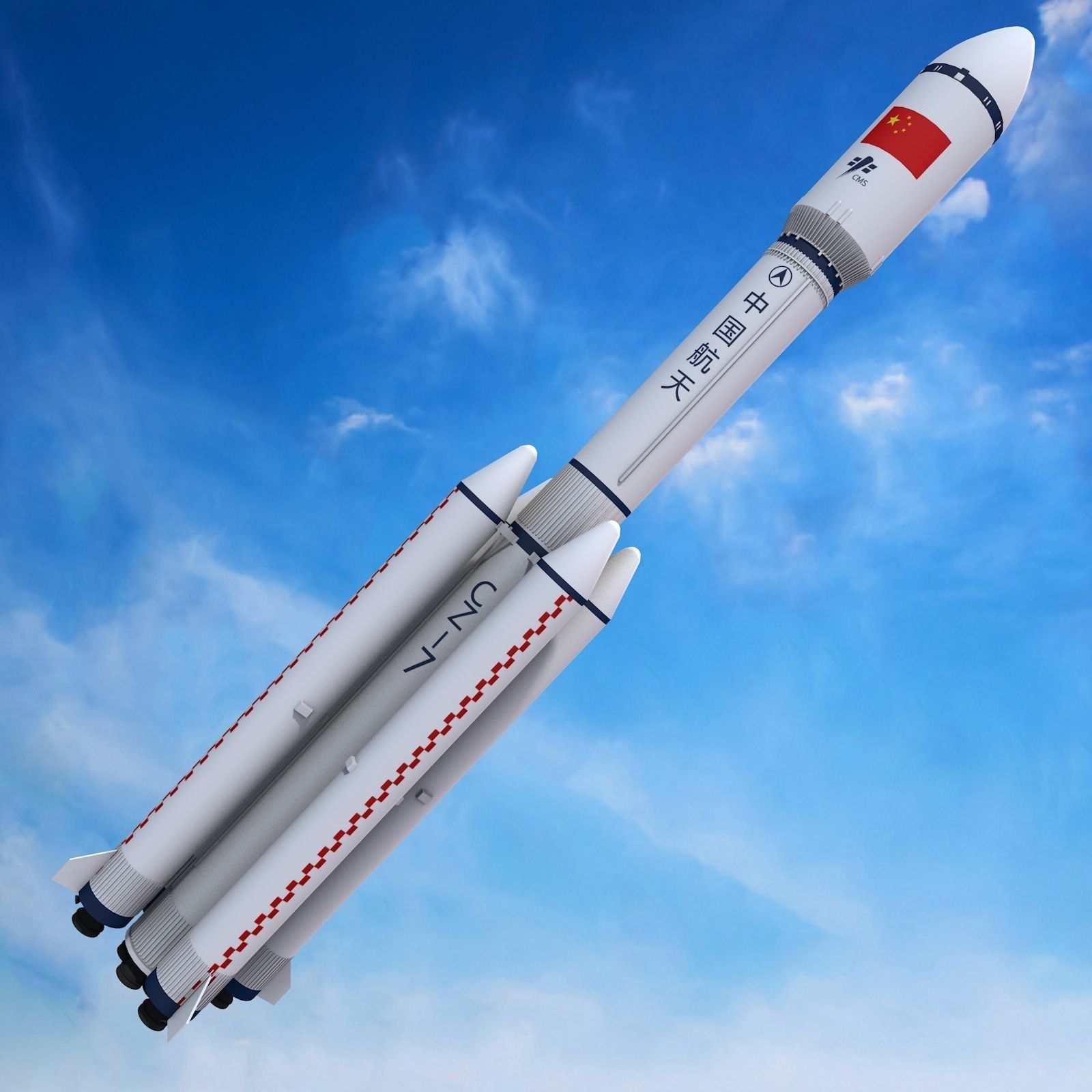 Long March 7 China rocket 3D model | CGTrader