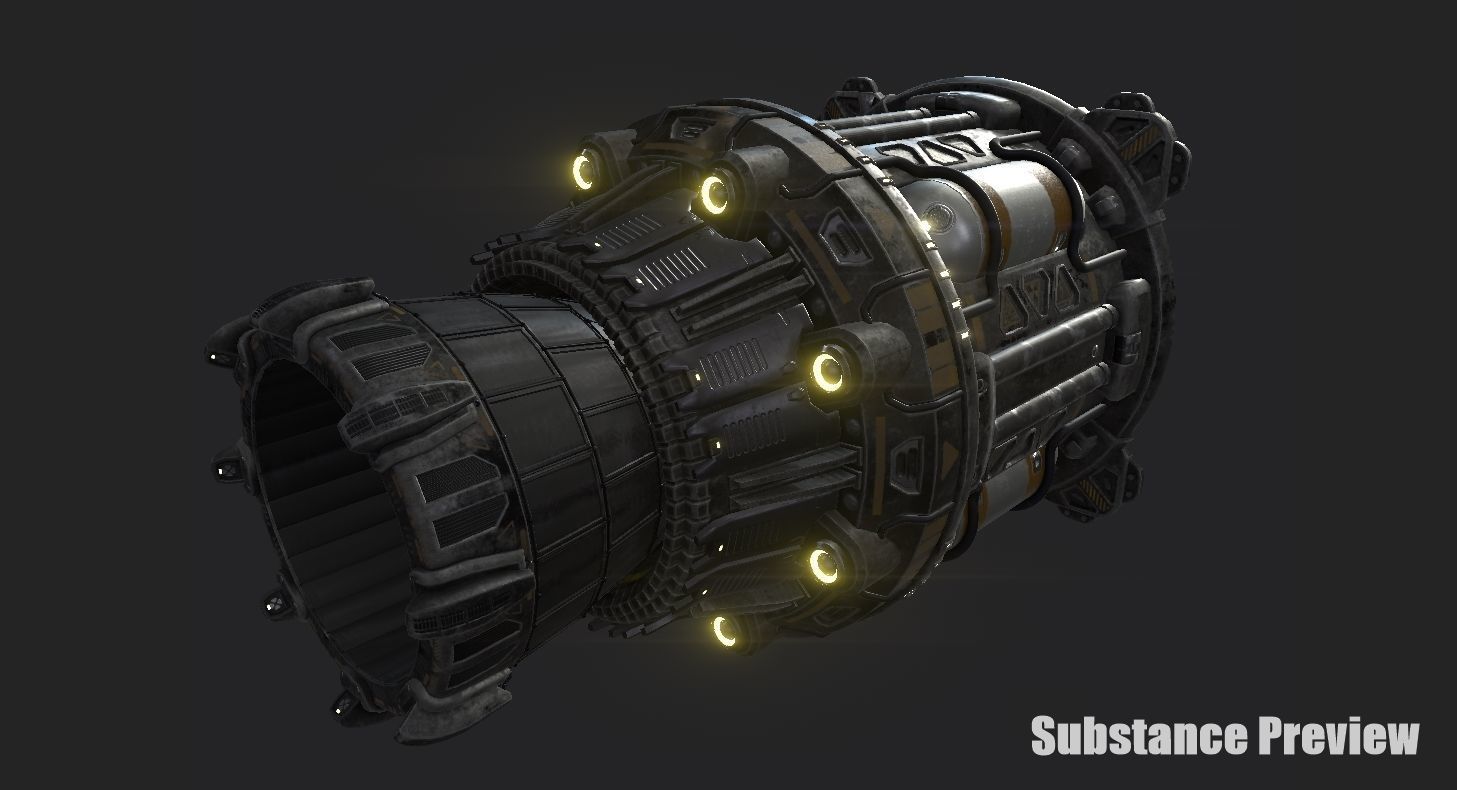 Large Spaceship Fusion Thruster 3D model rigged | CGTrader