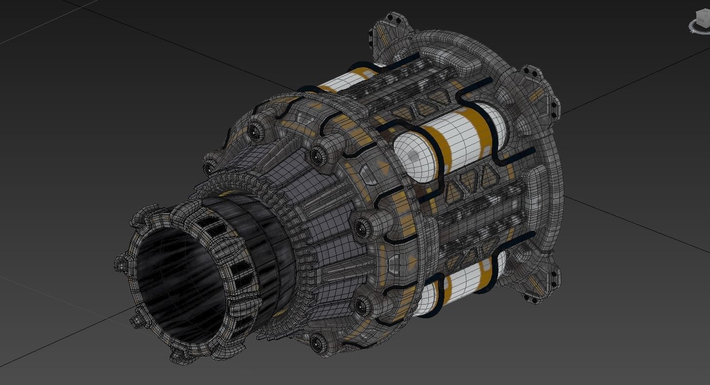 Large Spaceship Fusion Thruster 3D model rigged | CGTrader