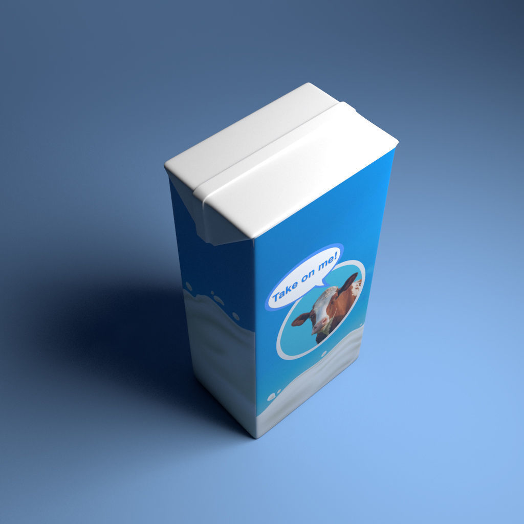 Box carton milk 3D model | CGTrader