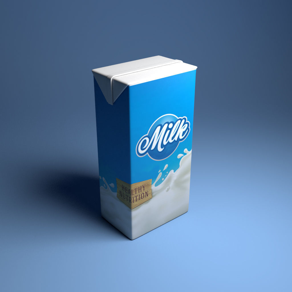 Box carton milk 3D model | CGTrader