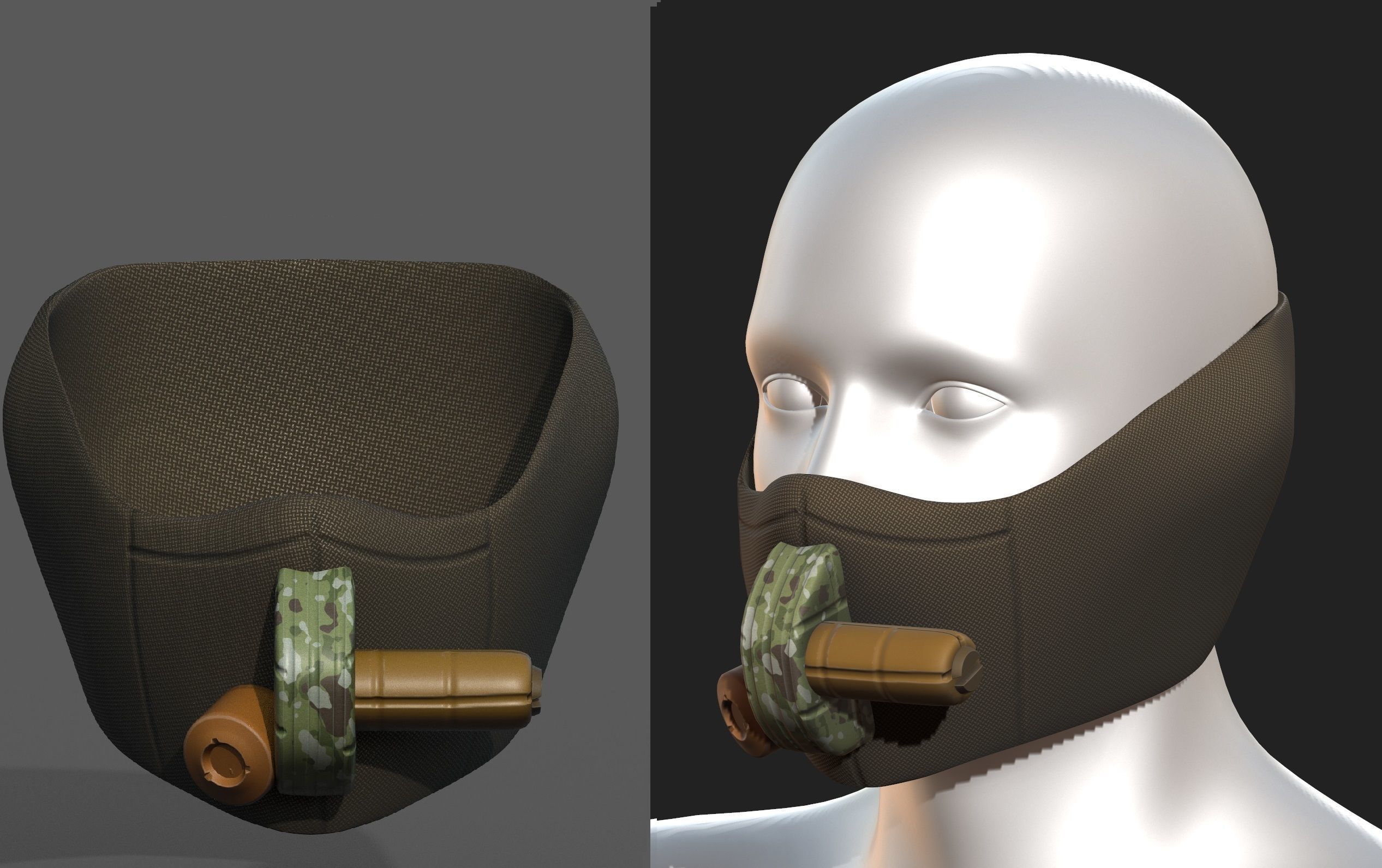 3D model Gas mask helmet scifi fantasy armor hats military VR / AR ...