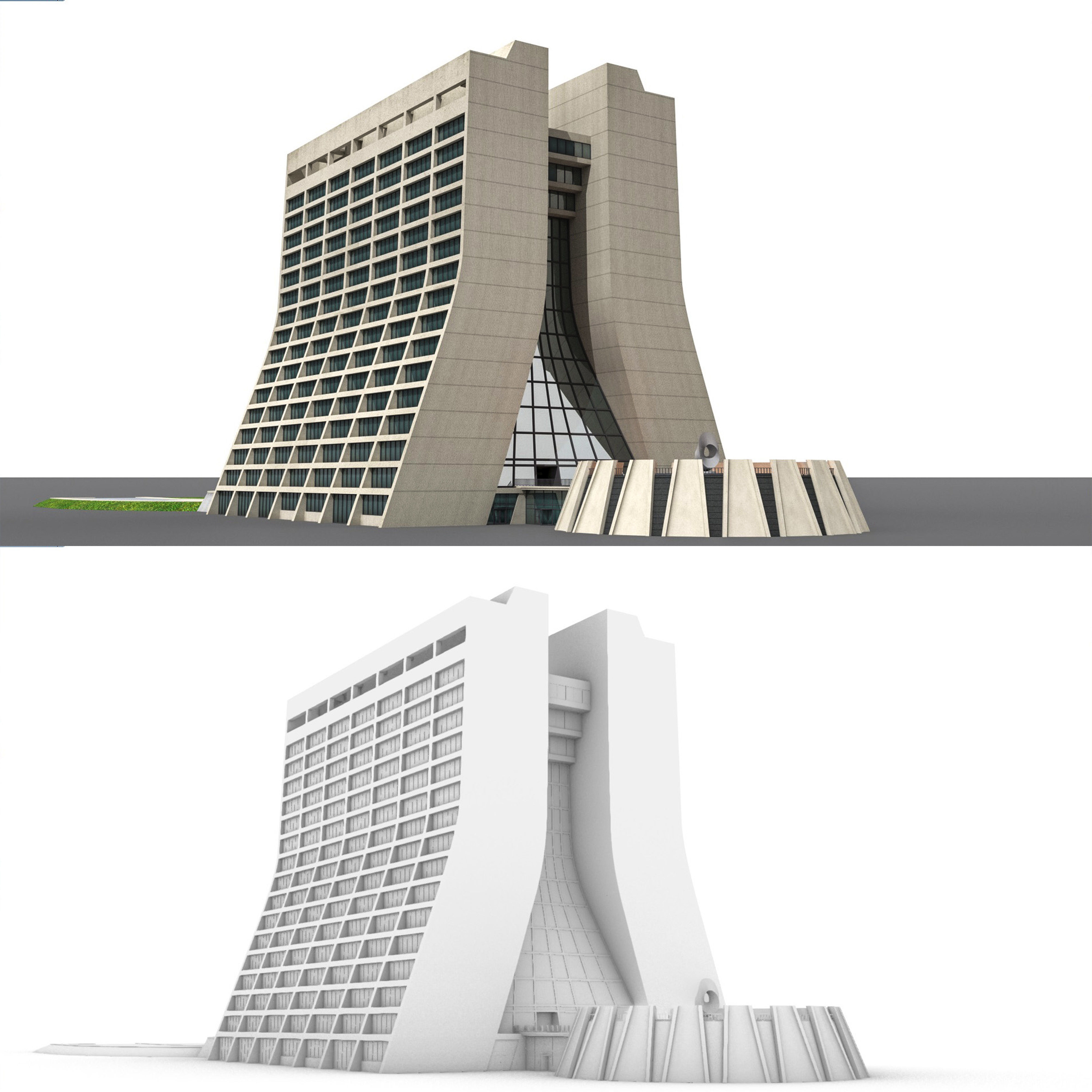 3D model Wilson Hall Fermilab building VR / AR / low-poly | CGTrader
