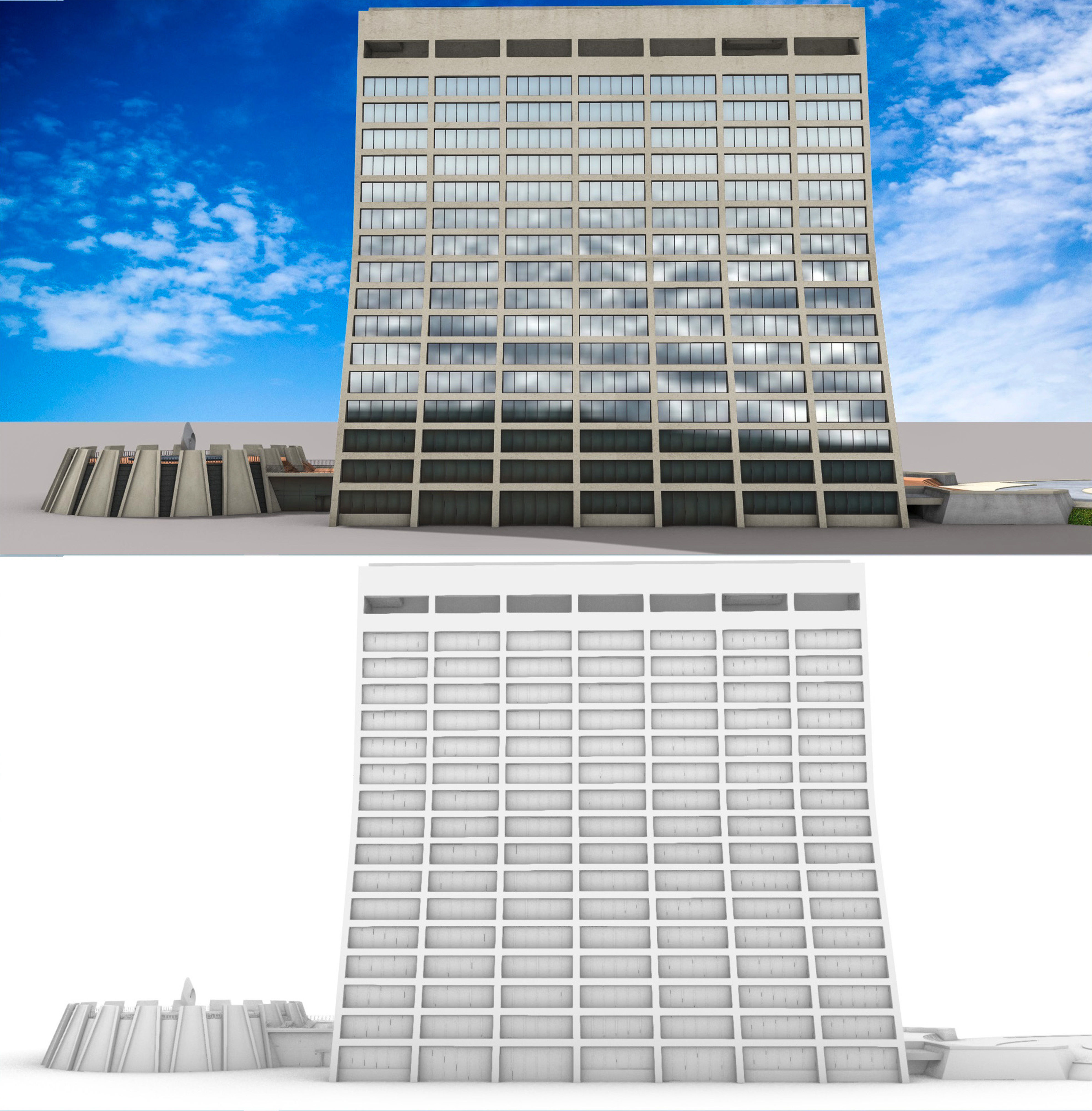 3D model Wilson Hall Fermilab building VR / AR / low-poly | CGTrader