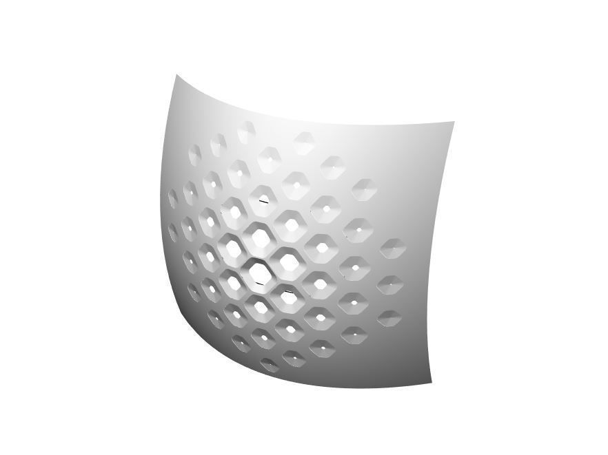 Algorithm of grasshopper hexagonal pattern on a surface 3D model rigged ...