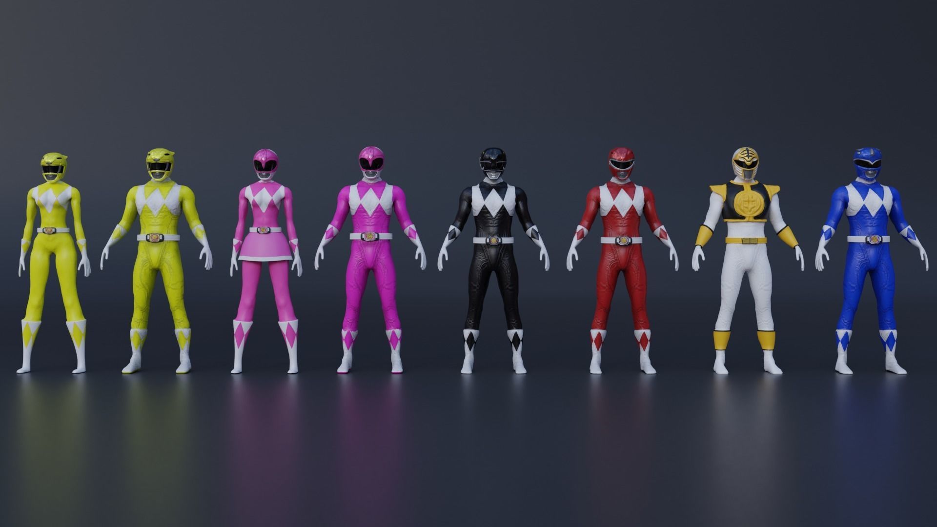 Power Rangers 3D model rigged | CGTrader