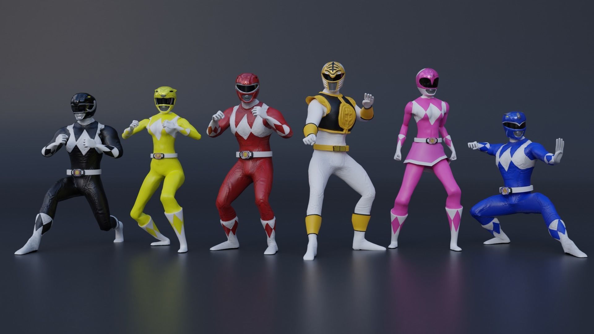 Power Rangers 3D model rigged | CGTrader