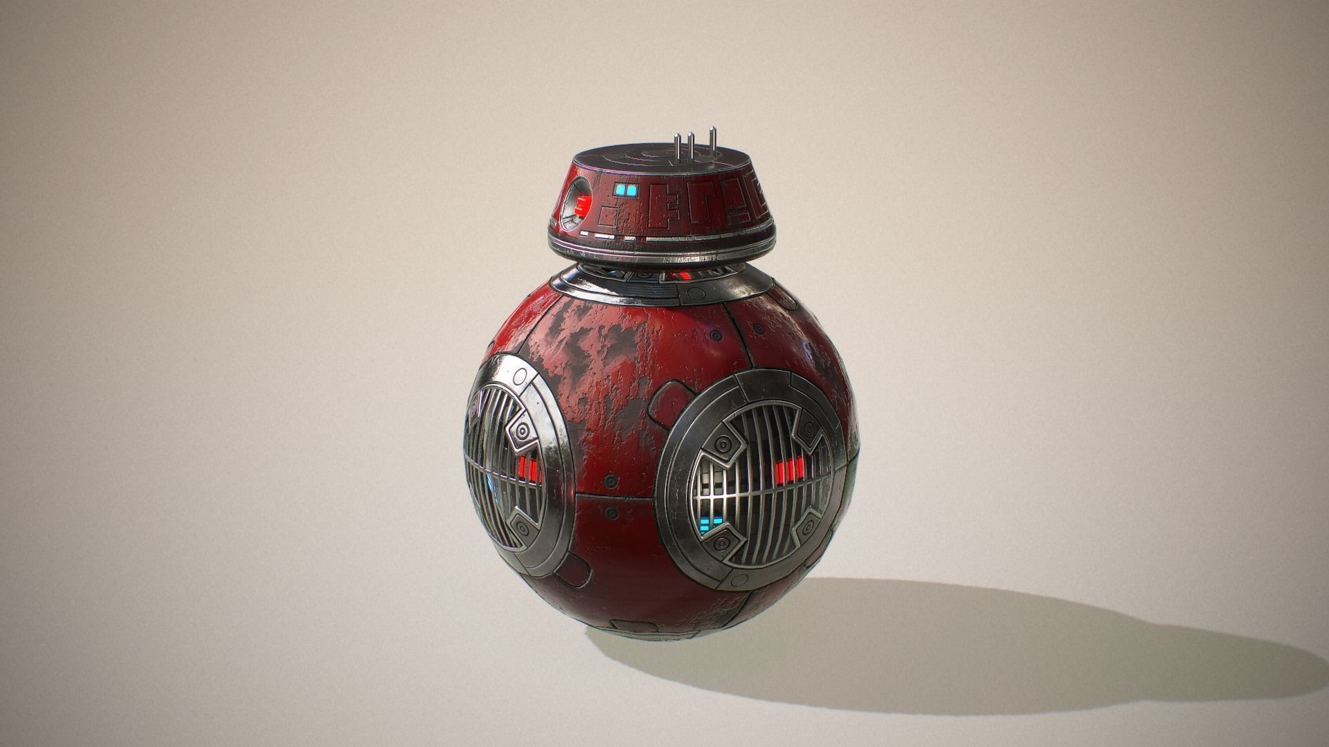 3D model Sci-Fi Droid -Red- VR / AR / low-poly | CGTrader