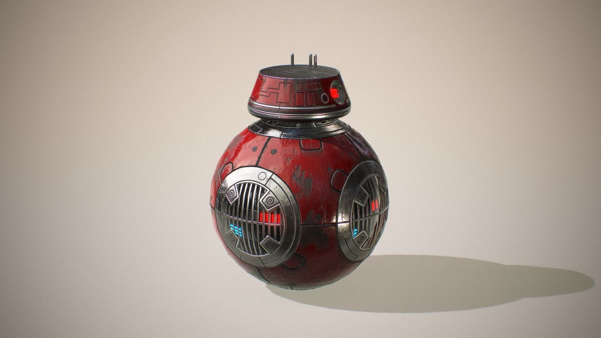3D model Sci-Fi Droid -Red- VR / AR / low-poly | CGTrader