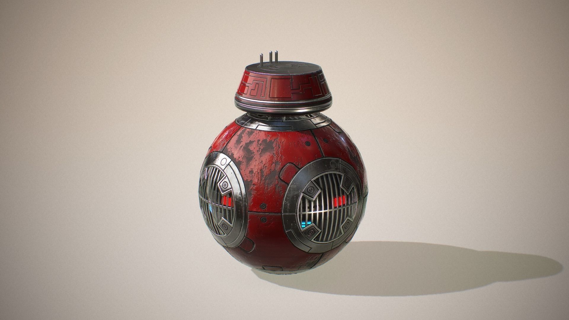 3D model Sci-Fi Droid -Red- VR / AR / low-poly | CGTrader