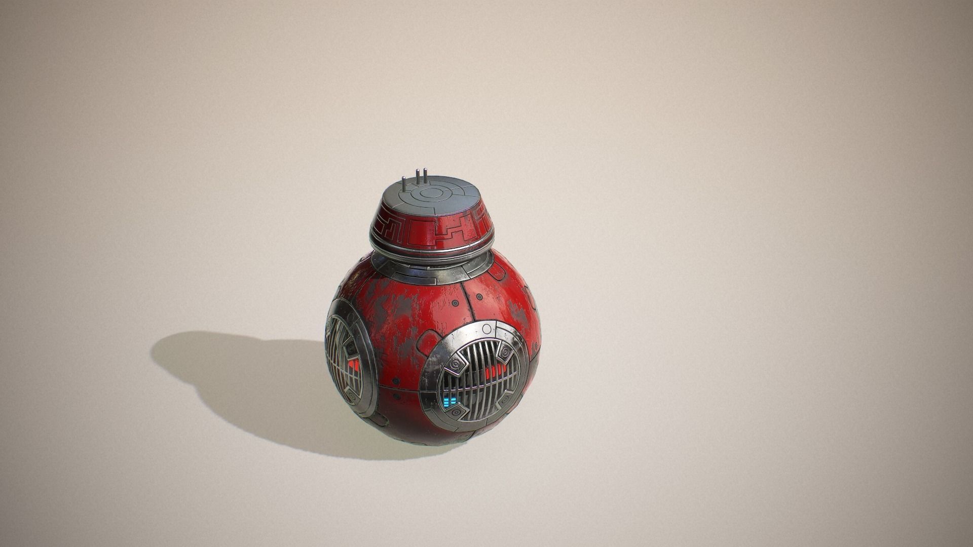 3D model Sci-Fi Droid -Red- VR / AR / low-poly | CGTrader