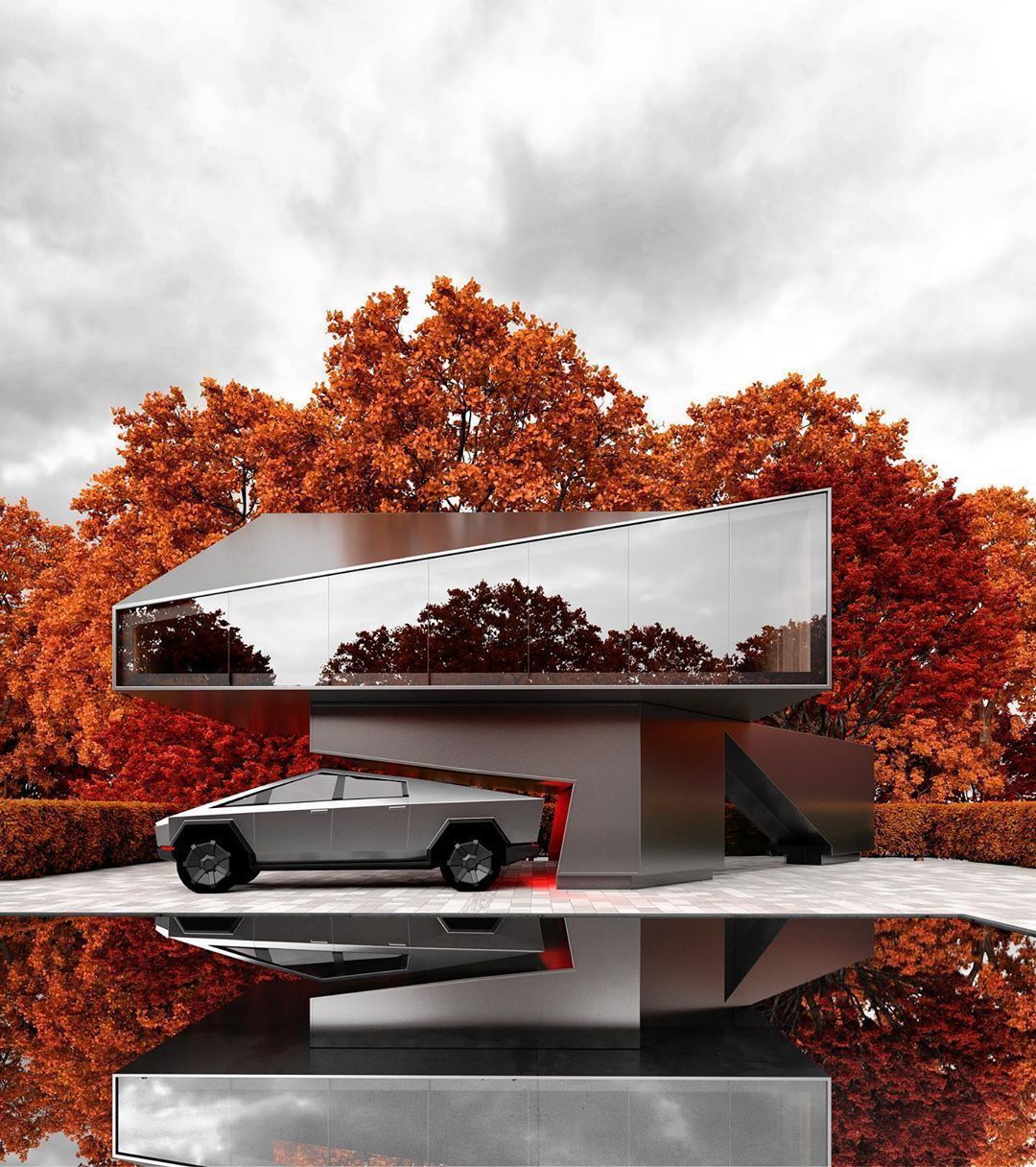 3D model TESLA CYBERTRUCK House Revit 3D Model VR / AR / low-poly ...