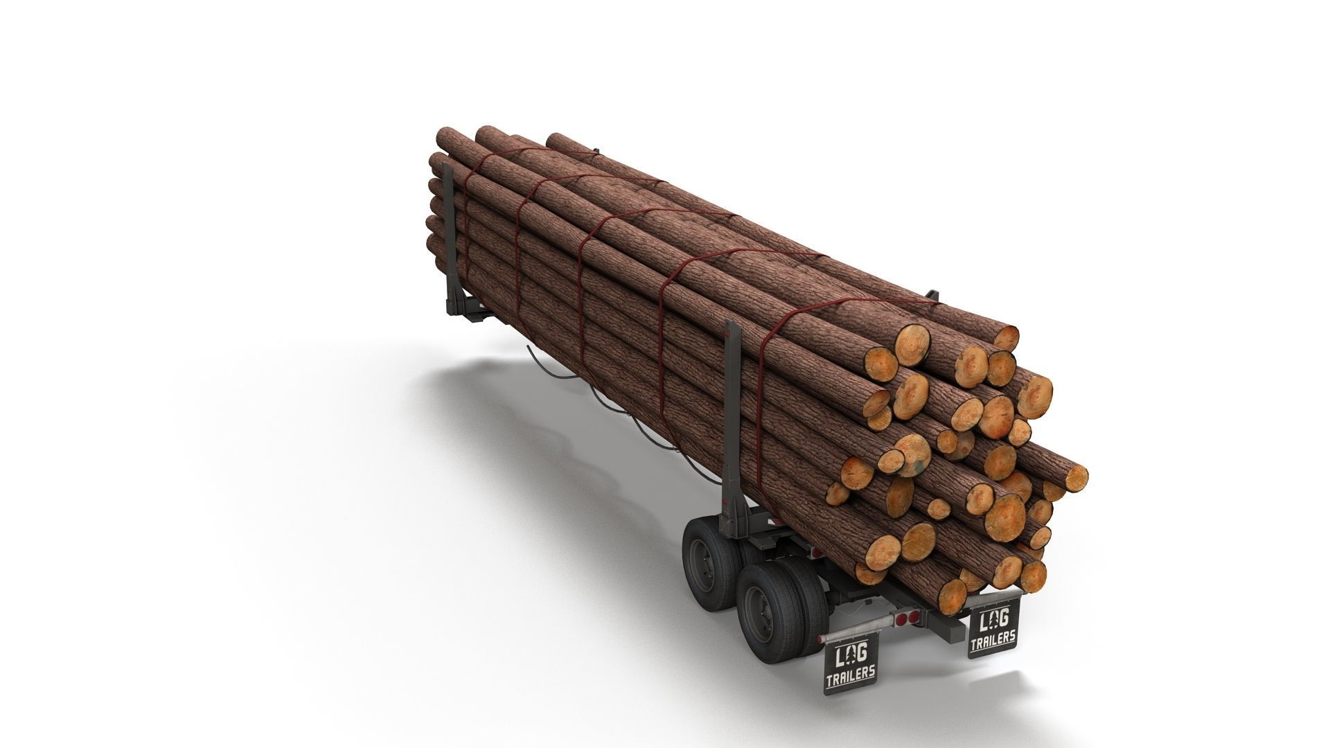 3D model Log trailer VR / AR / low-poly | CGTrader
