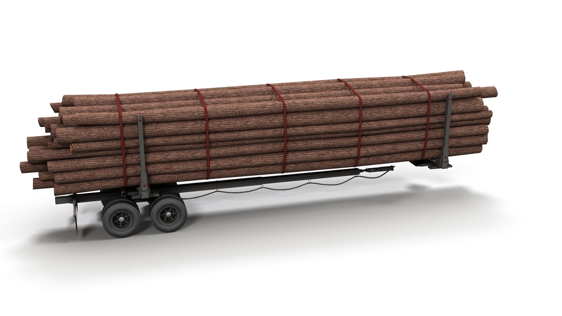 3D model Log trailer VR / AR / low-poly | CGTrader