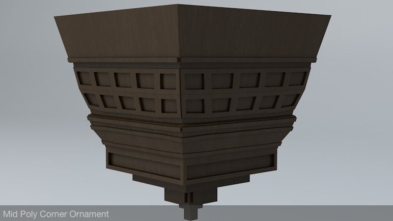 Wall Ceiling Edges and Corner Ornament free VR / AR / low-poly 3D model ...