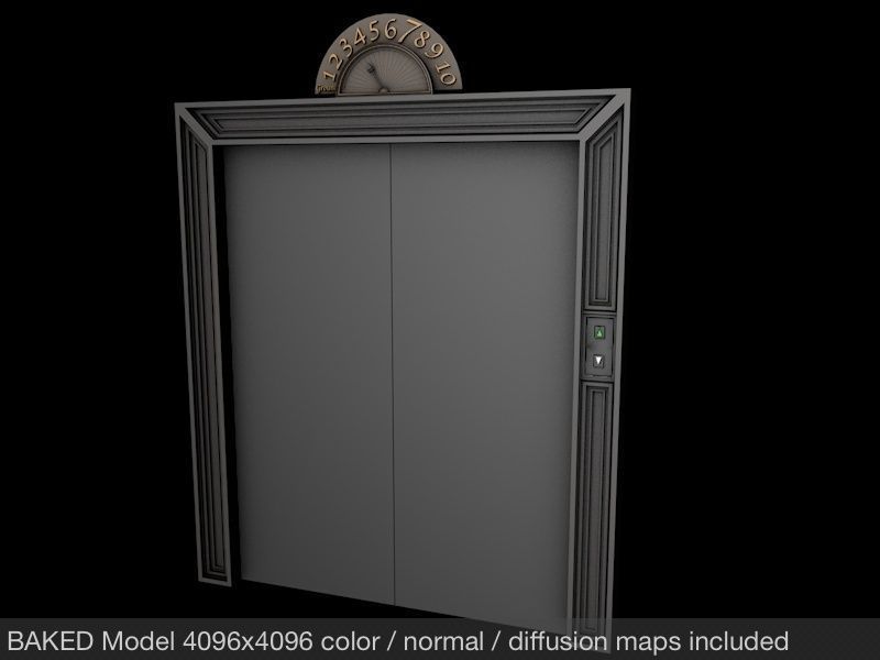 3D model Fancy Elevator Door VR / AR / low-poly animated | CGTrader