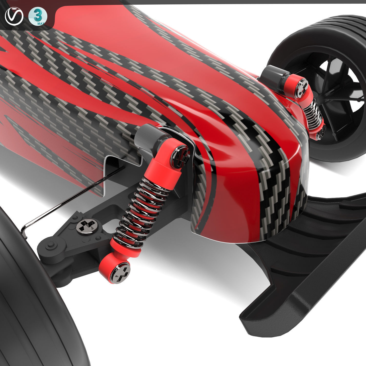 Remote Control Car Red 3D model | CGTrader