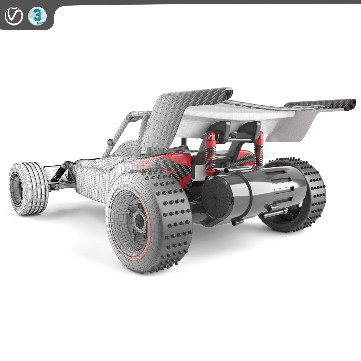 Remote Control Car Red 3D model | CGTrader