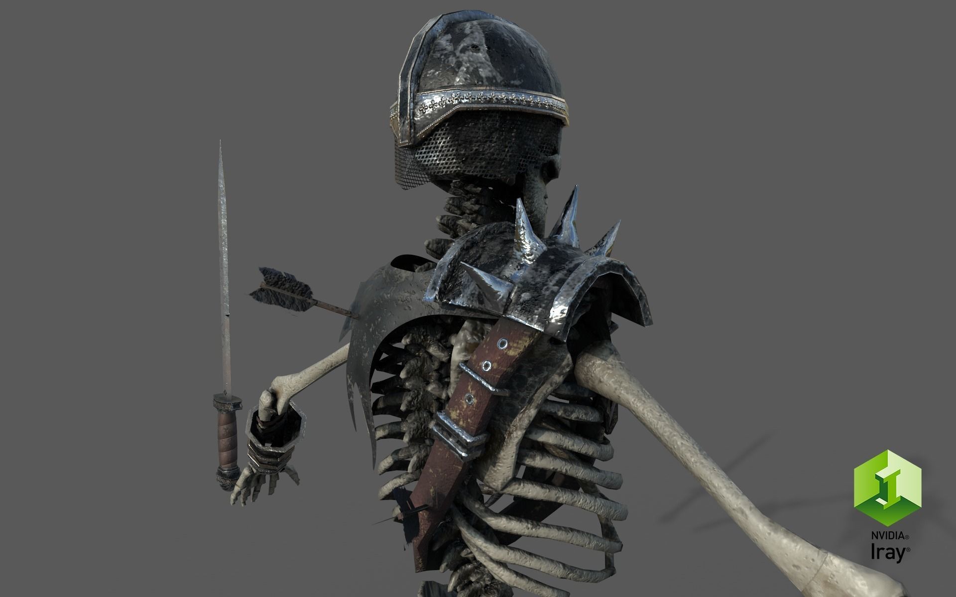 3D model Skeleton Warrior VR / AR / low-poly rigged animated | CGTrader