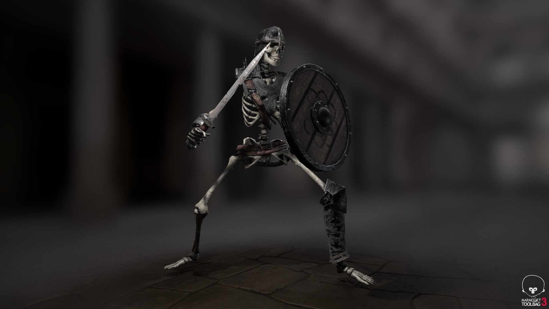 3D model Skeleton Warrior VR / AR / low-poly rigged animated | CGTrader