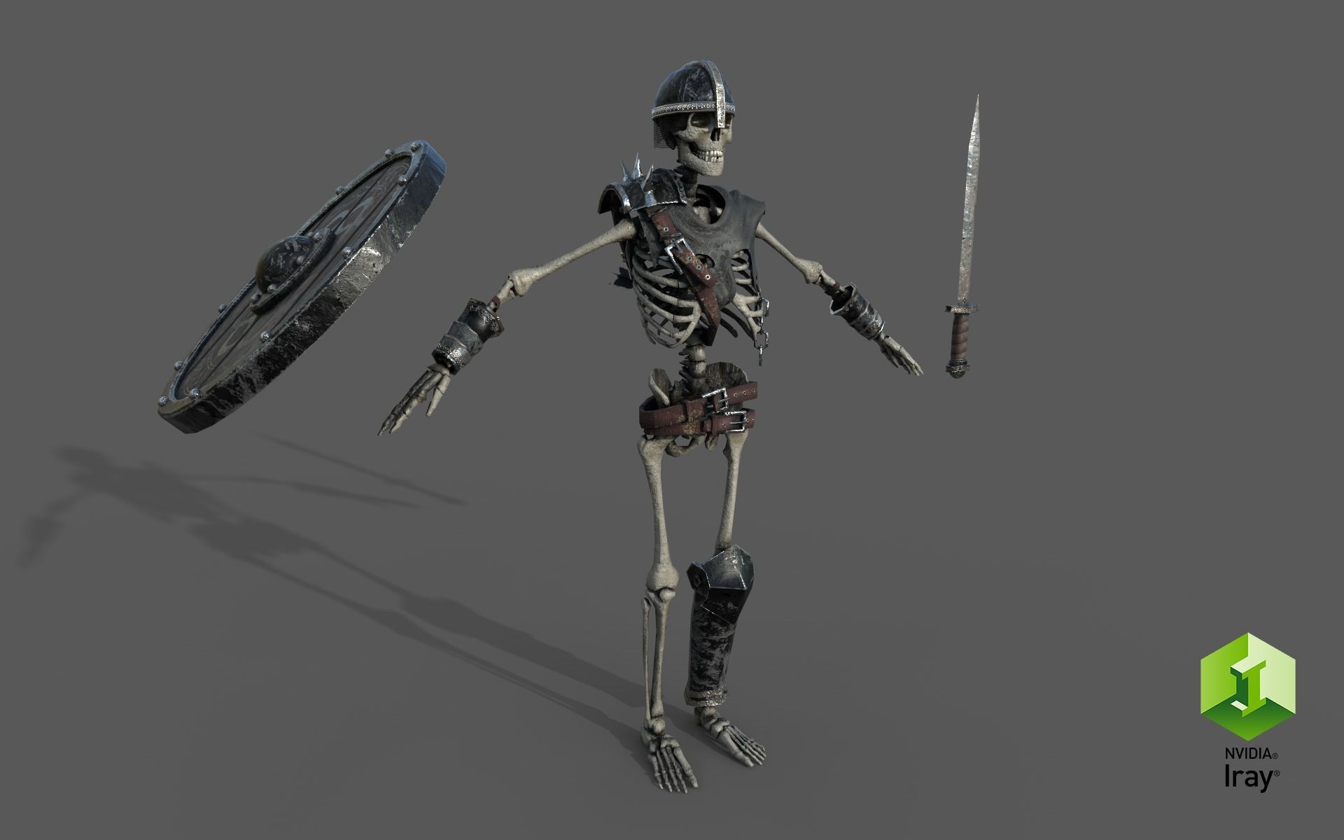 3D model Skeleton Warrior VR / AR / low-poly rigged animated | CGTrader