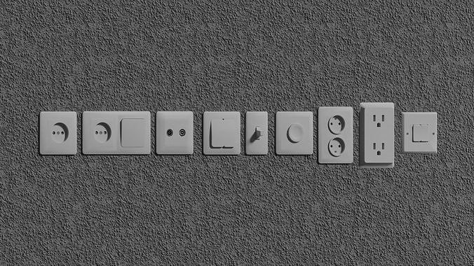 Switches and Outlets free VR / AR / low-poly 3D model | CGTrader