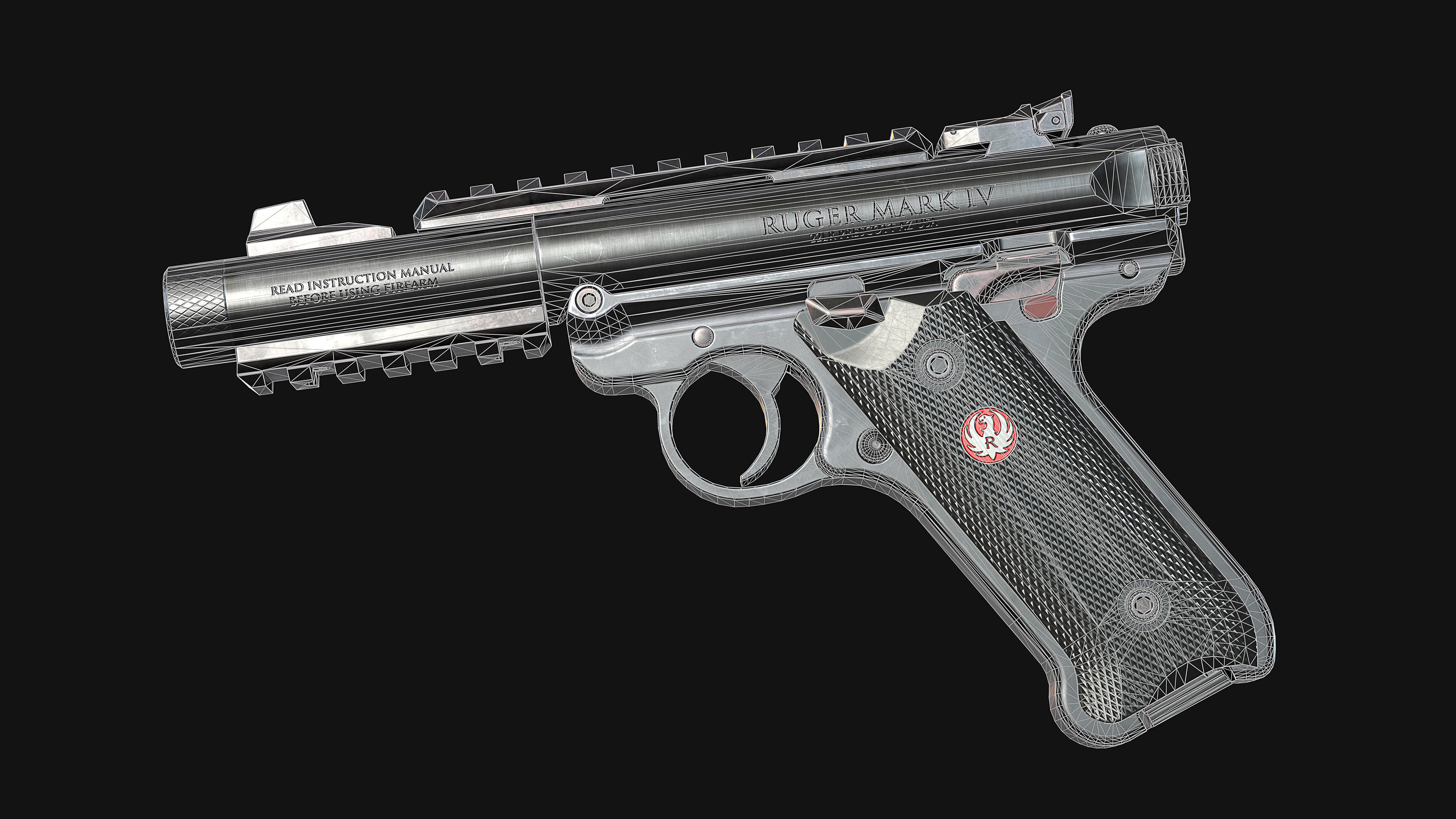 3D model Ruger mark 4 tactical - Model and Textures Low-poly 3D model ...
