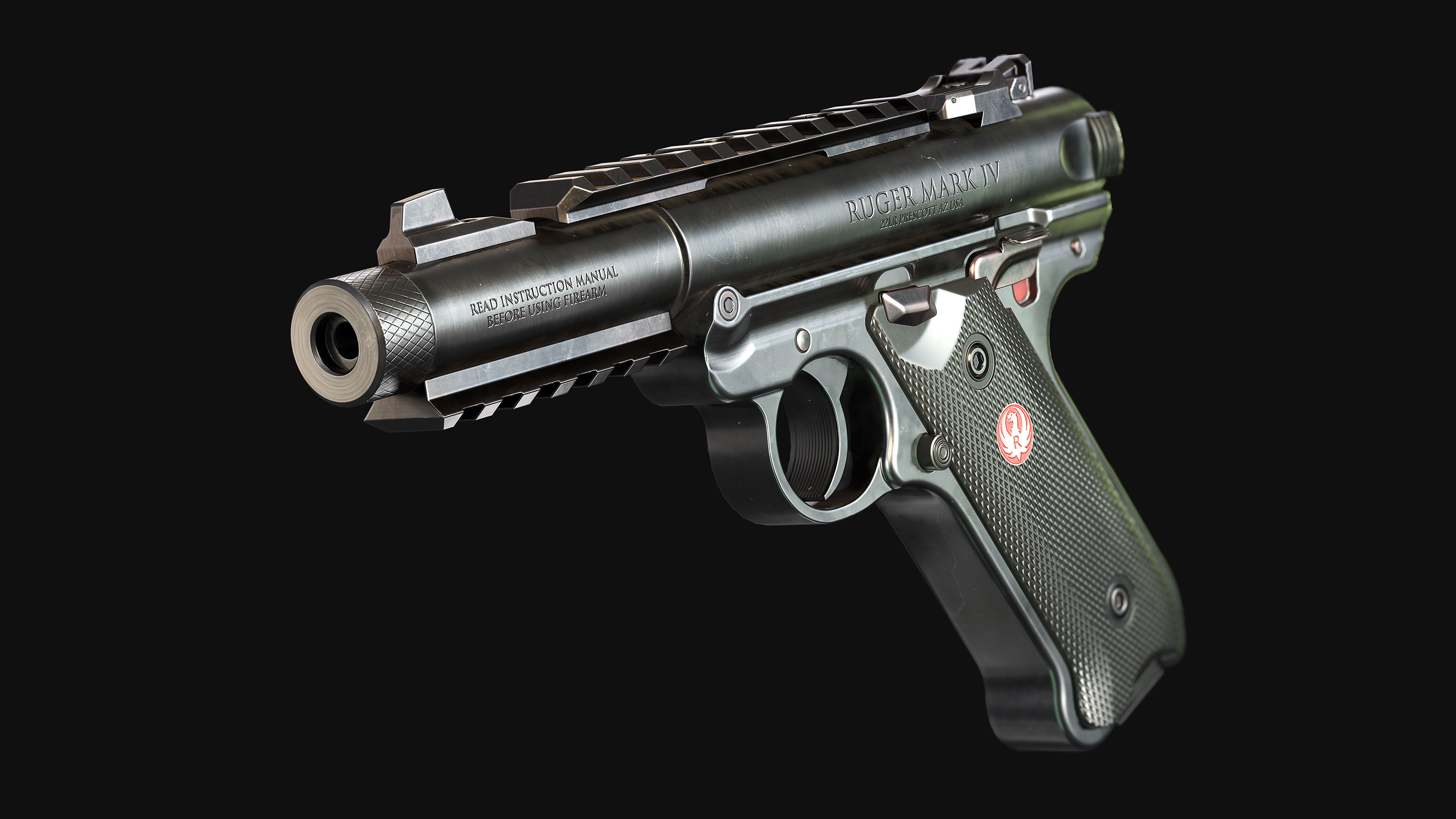 3D model Ruger mark 4 tactical - Model and Textures Low-poly 3D model ...