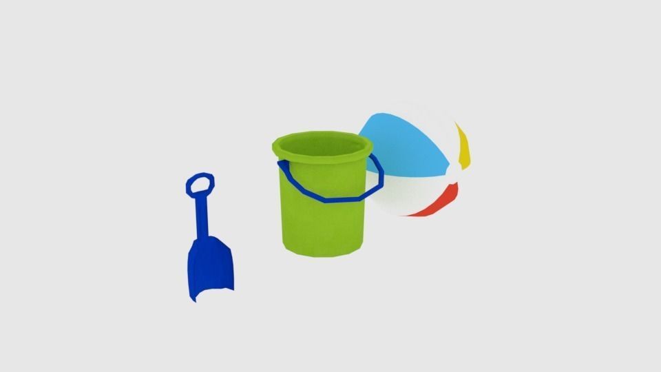 3D model Bucket with shovel VR / AR / low-poly | CGTrader