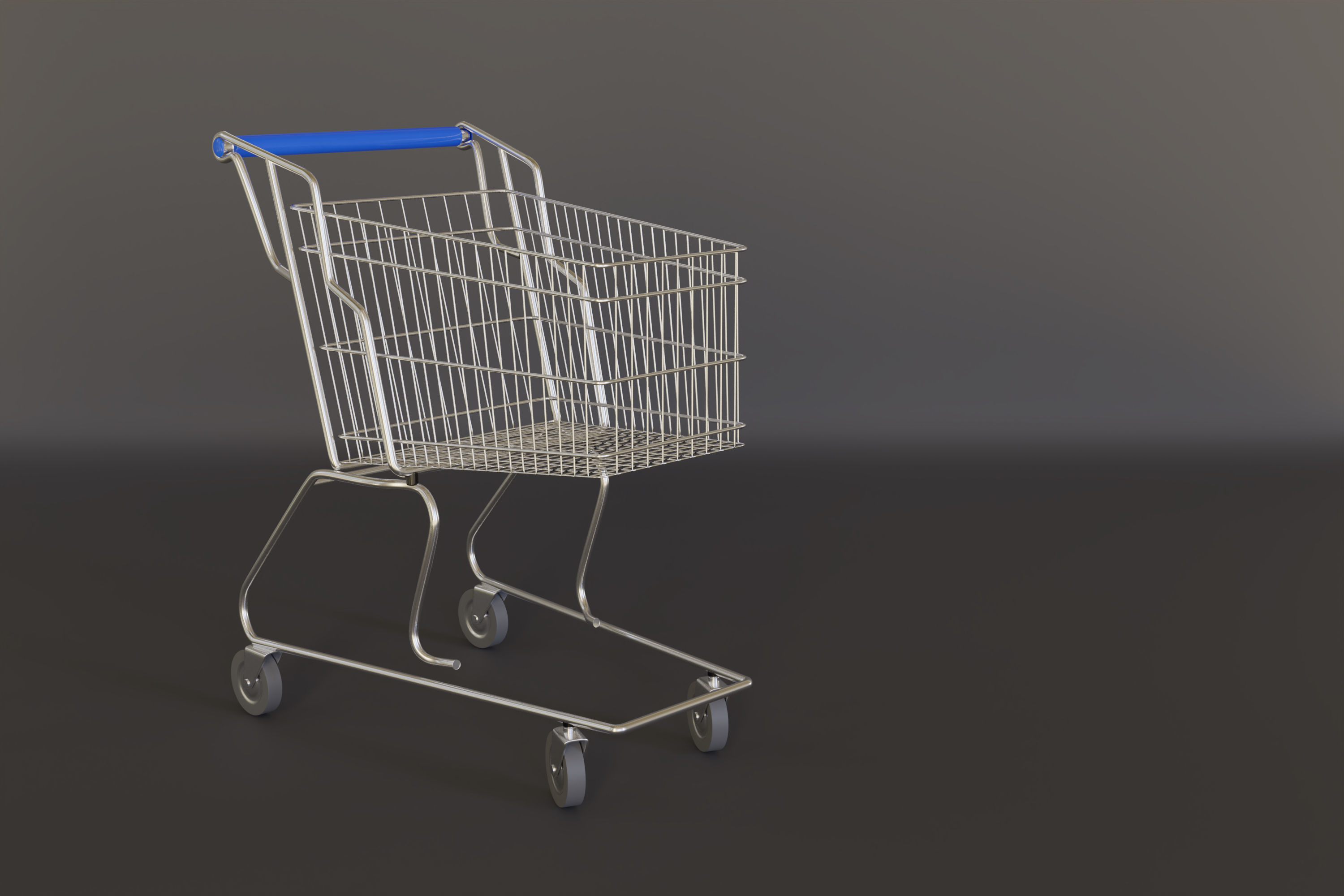 Shopping cart isolated on grey background 3D model | CGTrader