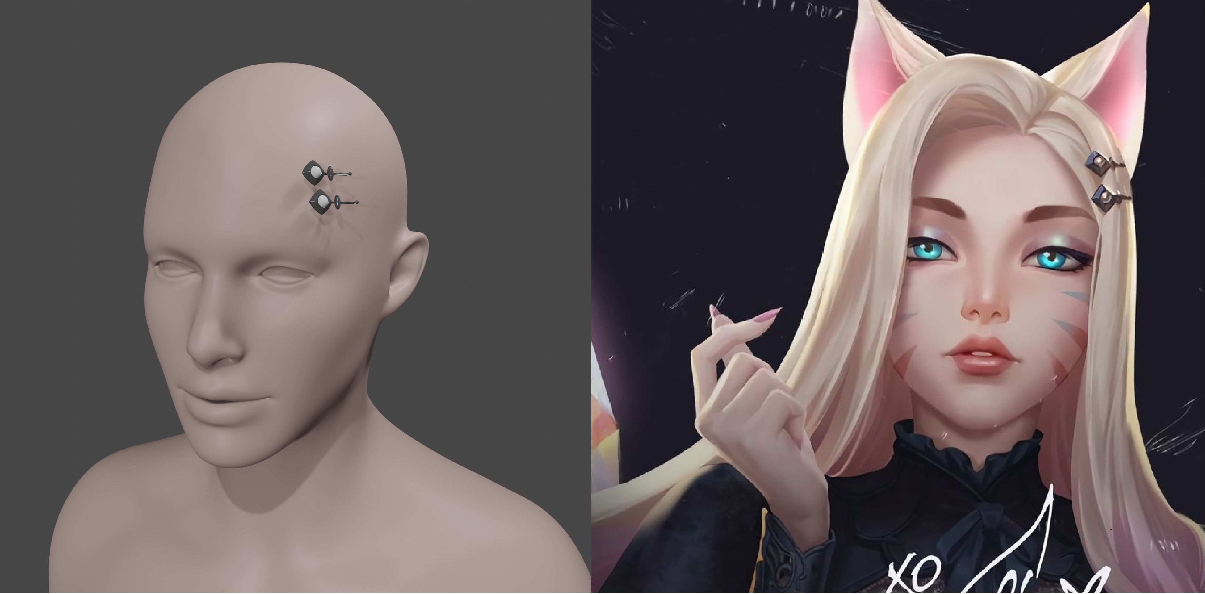 Kda ahri hairpins 3D model 3D printable | CGTrader