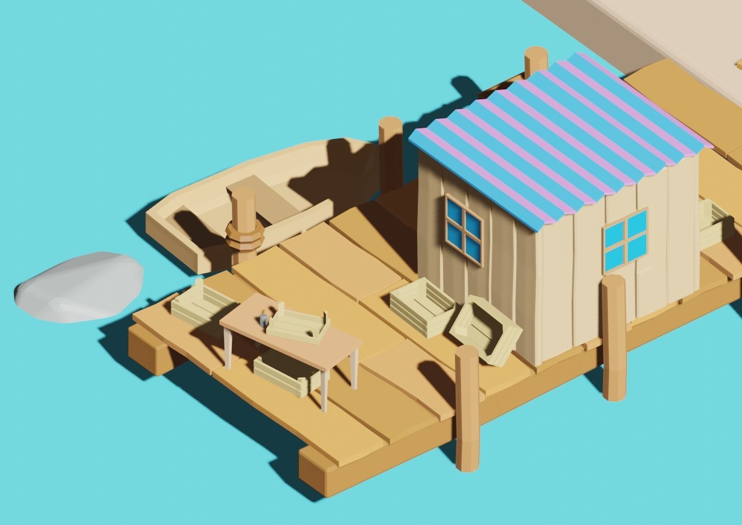 beach hut free VR / AR / low-poly 3D model | CGTrader