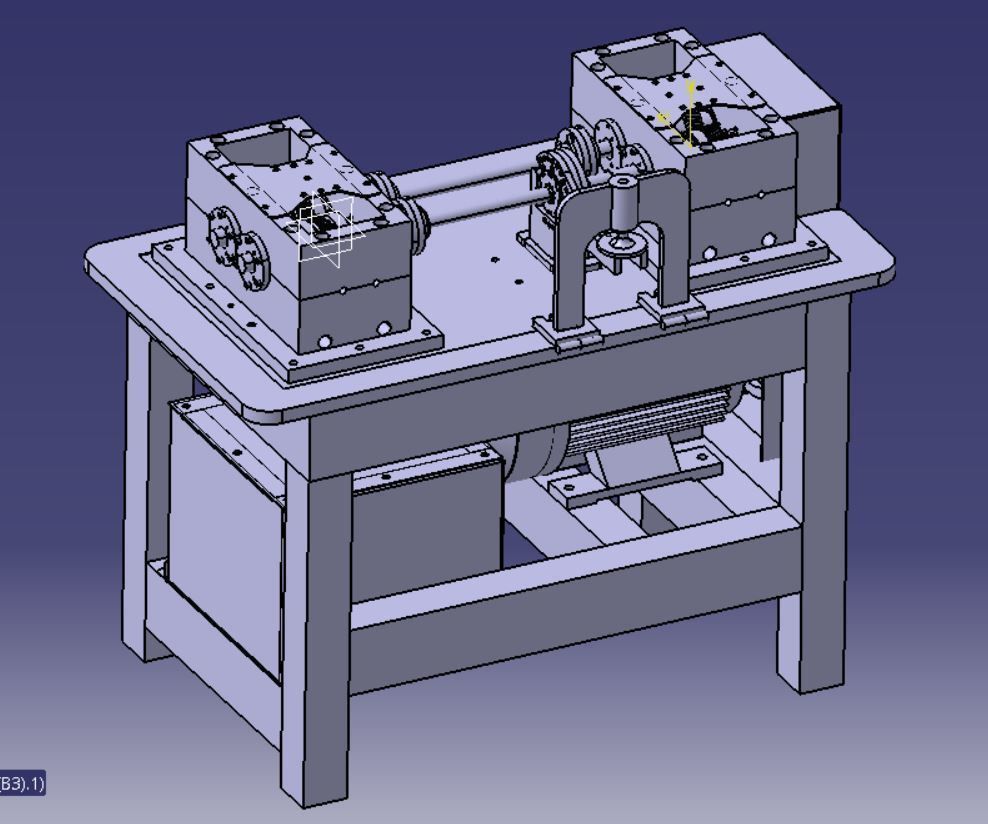 back to back parallel axes gear test rig closed circuit 3D model | CGTrader