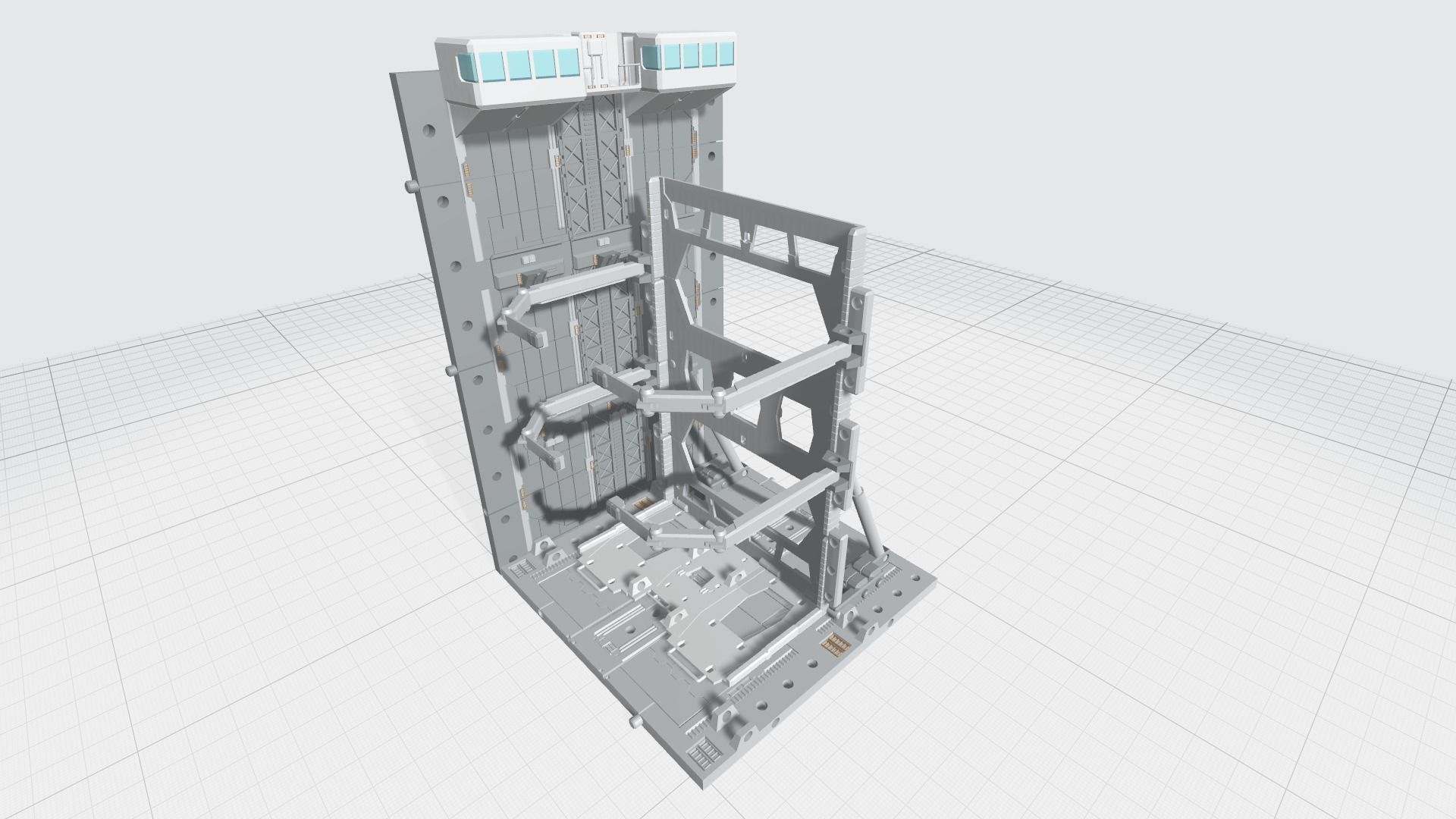 -MHB04F- Mecha Hangar Bay 04 Hangar Fixture 3D model 3D printable ...