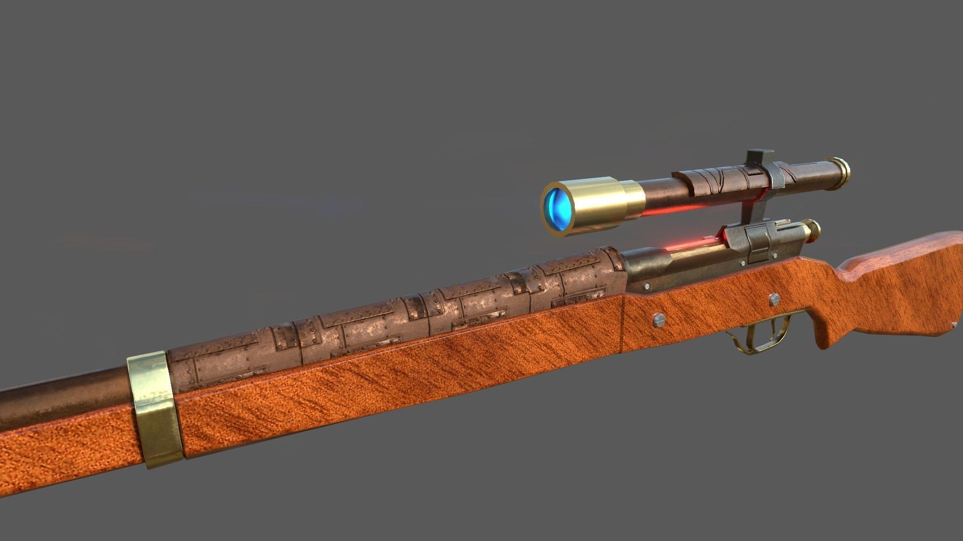 3D model Steampunk Springfield 1903 Sniper Rifle VR / AR / low-poly ...